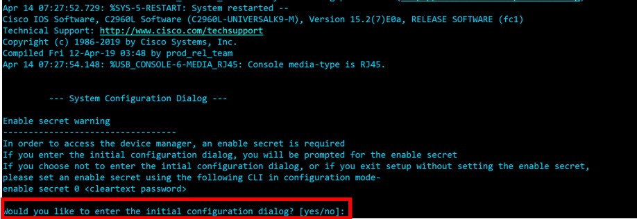 Cisco 2960 超初期設定手順 – Cross Side